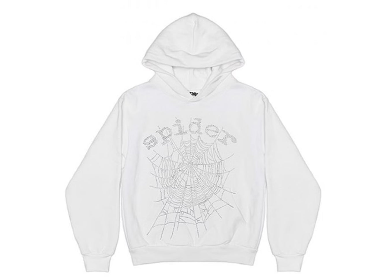 Spider OG Rhinestone Logo White Hoodie – Underground Clothing